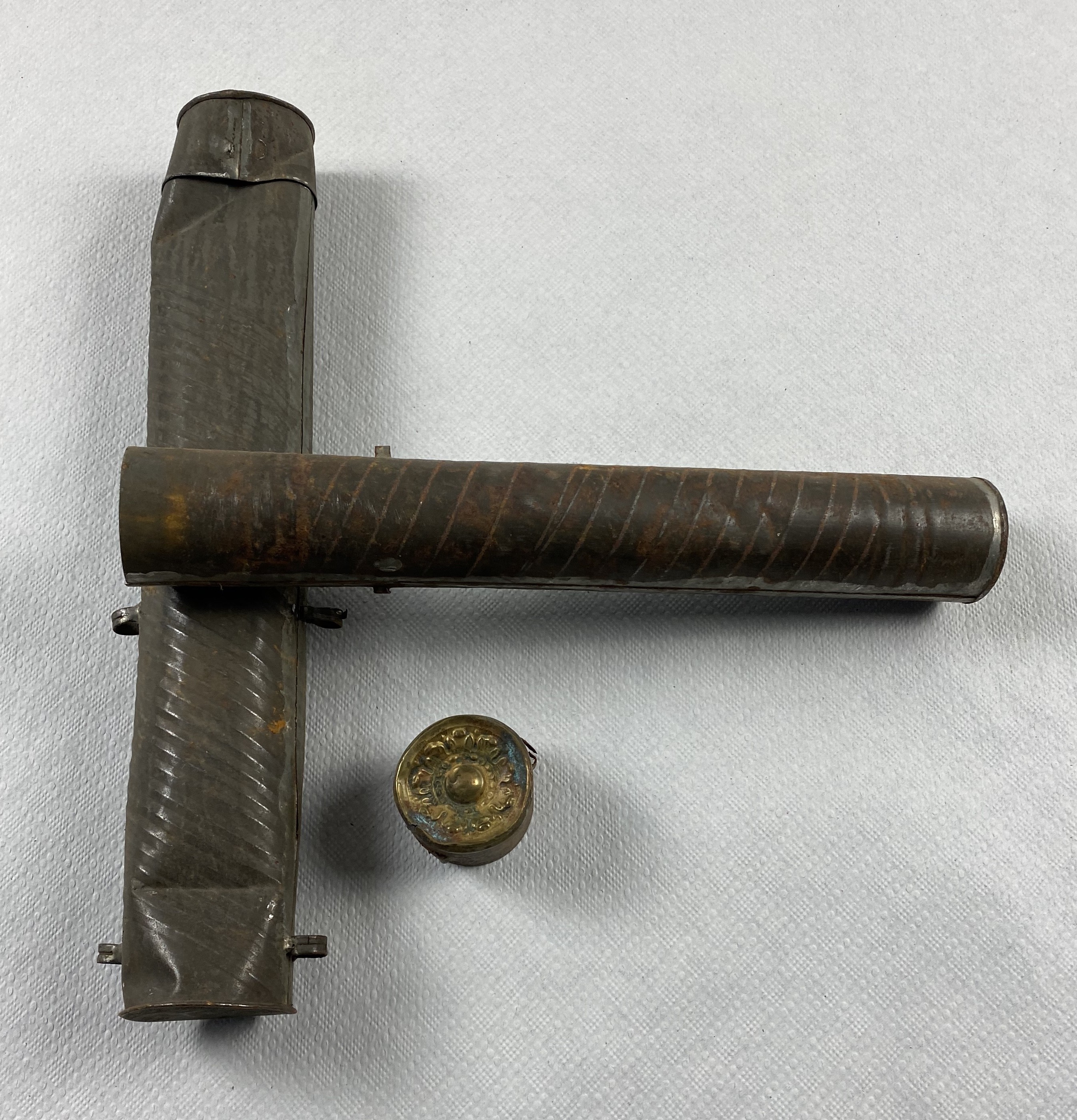 LOTE DE 2 TUBOS METÁLICOS PORTA DOCUMENTOS MILITAR FINALES SIGLO XIX ESPAÑA